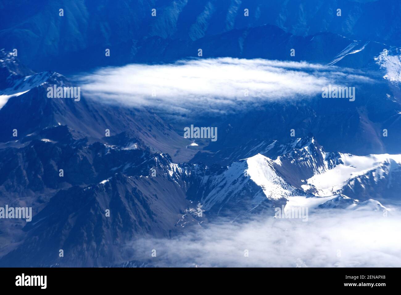 Aerial views of snow mountains in Xinjiang, the largest province in ...
