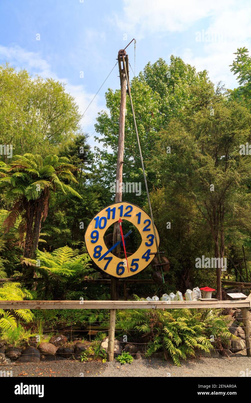 A giant water-driven pendulum clock on display at "The Waterworks ...