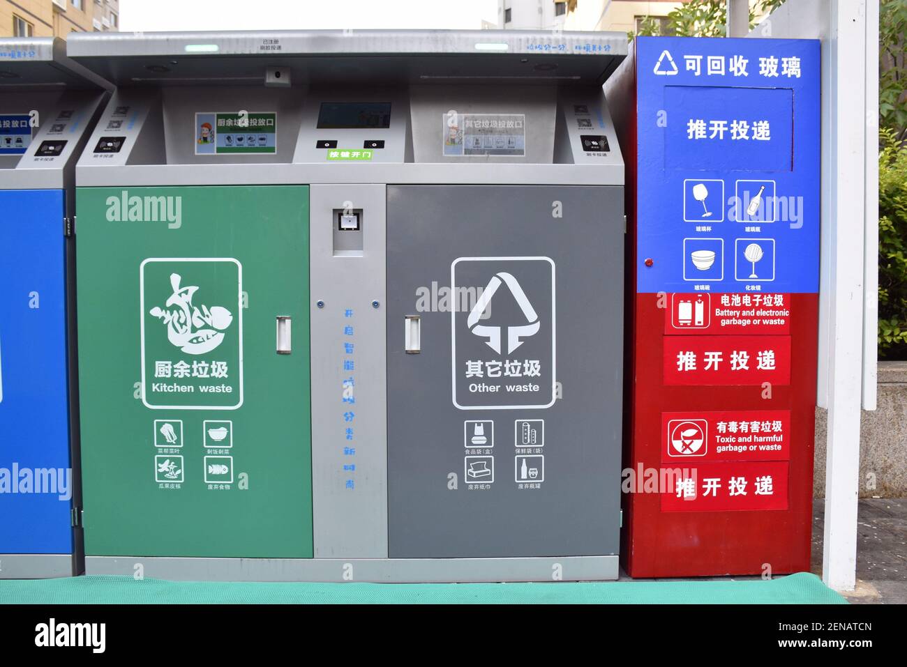 The appropriate disposal bins supported by a face recognition system to ...