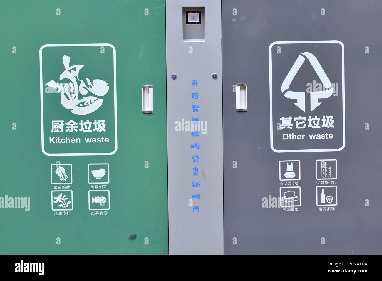 The appropriate disposal bins supported by a face recognition system to ...