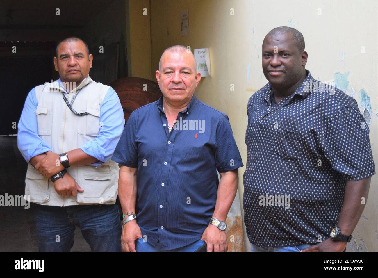 Alberto Pinto, left, and Moises Lopez, right, are bodyguards for Nilson ...