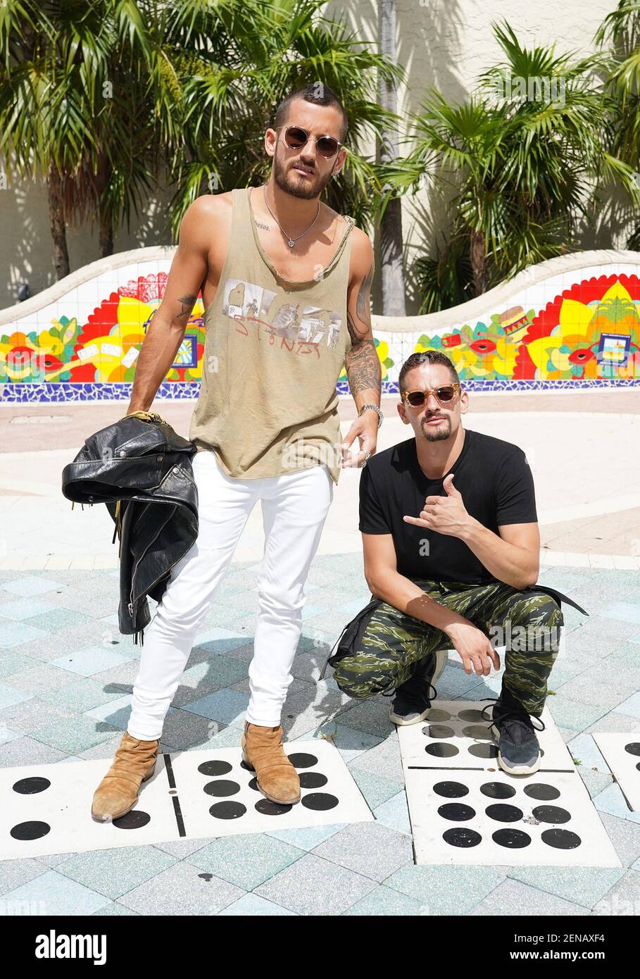 MIAMI, FL - JULY 17: Mau Montaner and Ricky Montaner of the musical ...