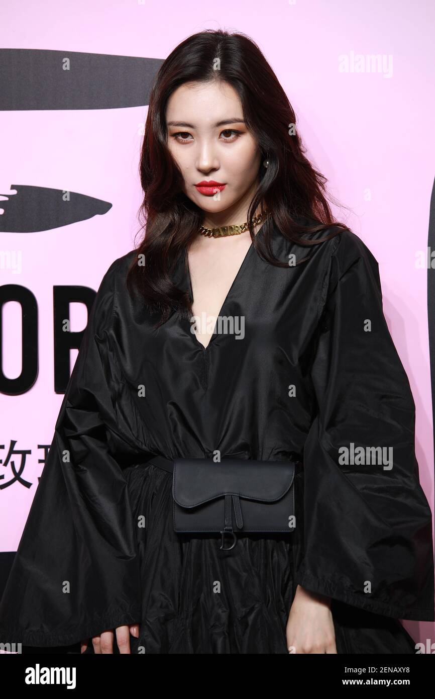 South Korean singer Lee Sun-mi, also known as Sunmi, poses on the red ...
