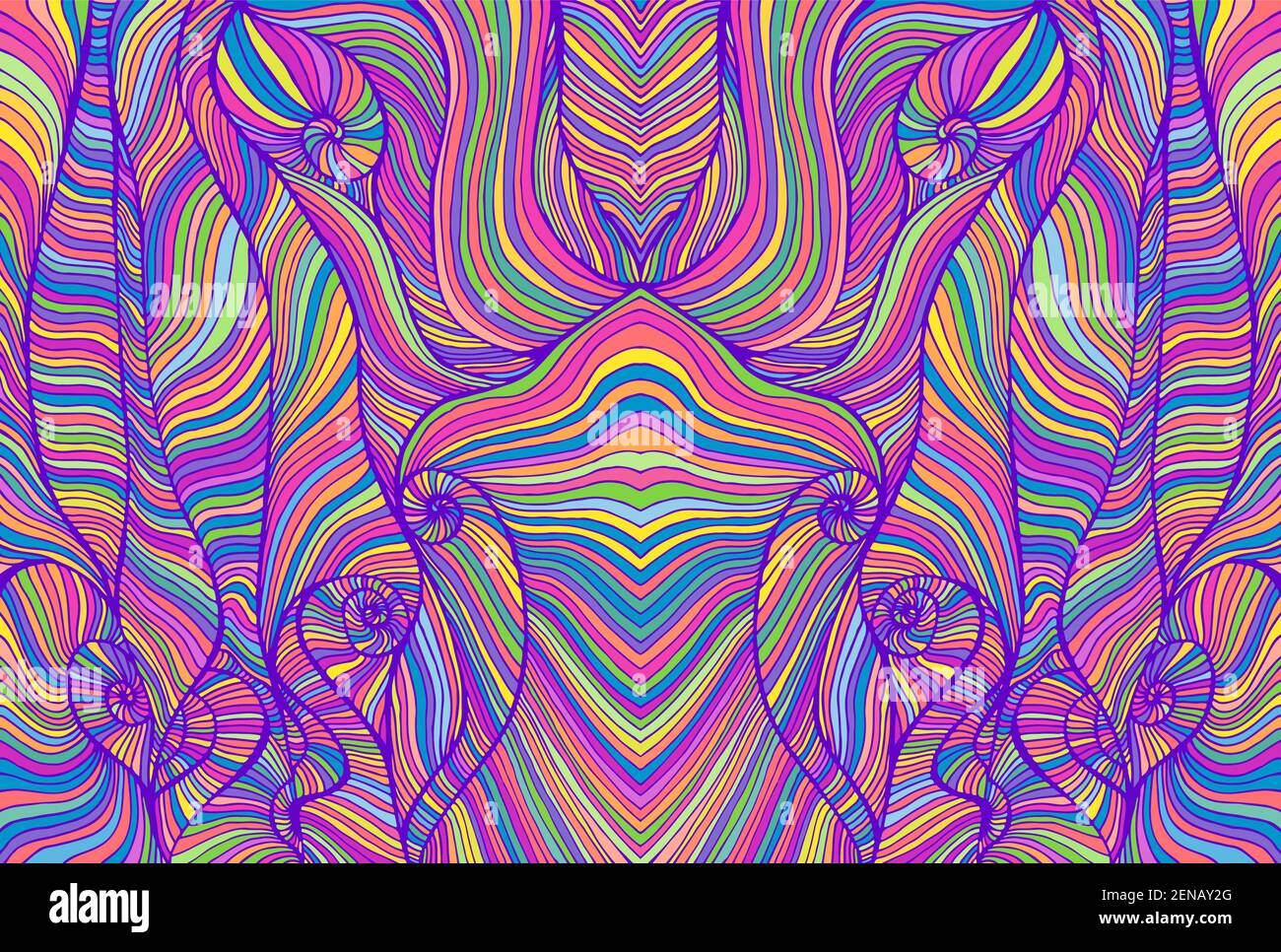 Iridescent tabby hippie trippy psychedelic style waves. Fantastic art ...