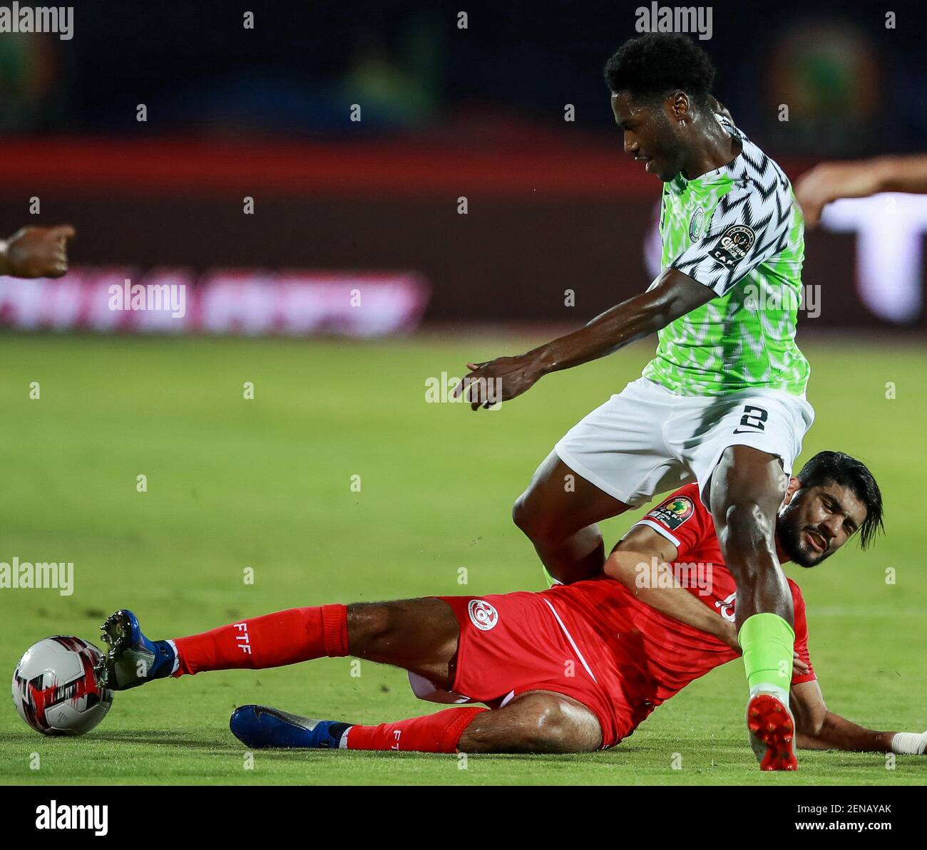 Tunisia's Ferjani SASSI in action against Nigeria's Temitayo AINA ...
