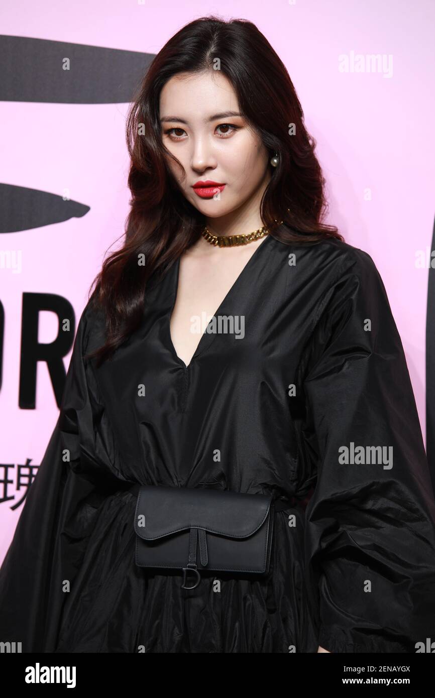 South Korean singer Lee Sun-mi, also known as Sunmi, poses on the red ...