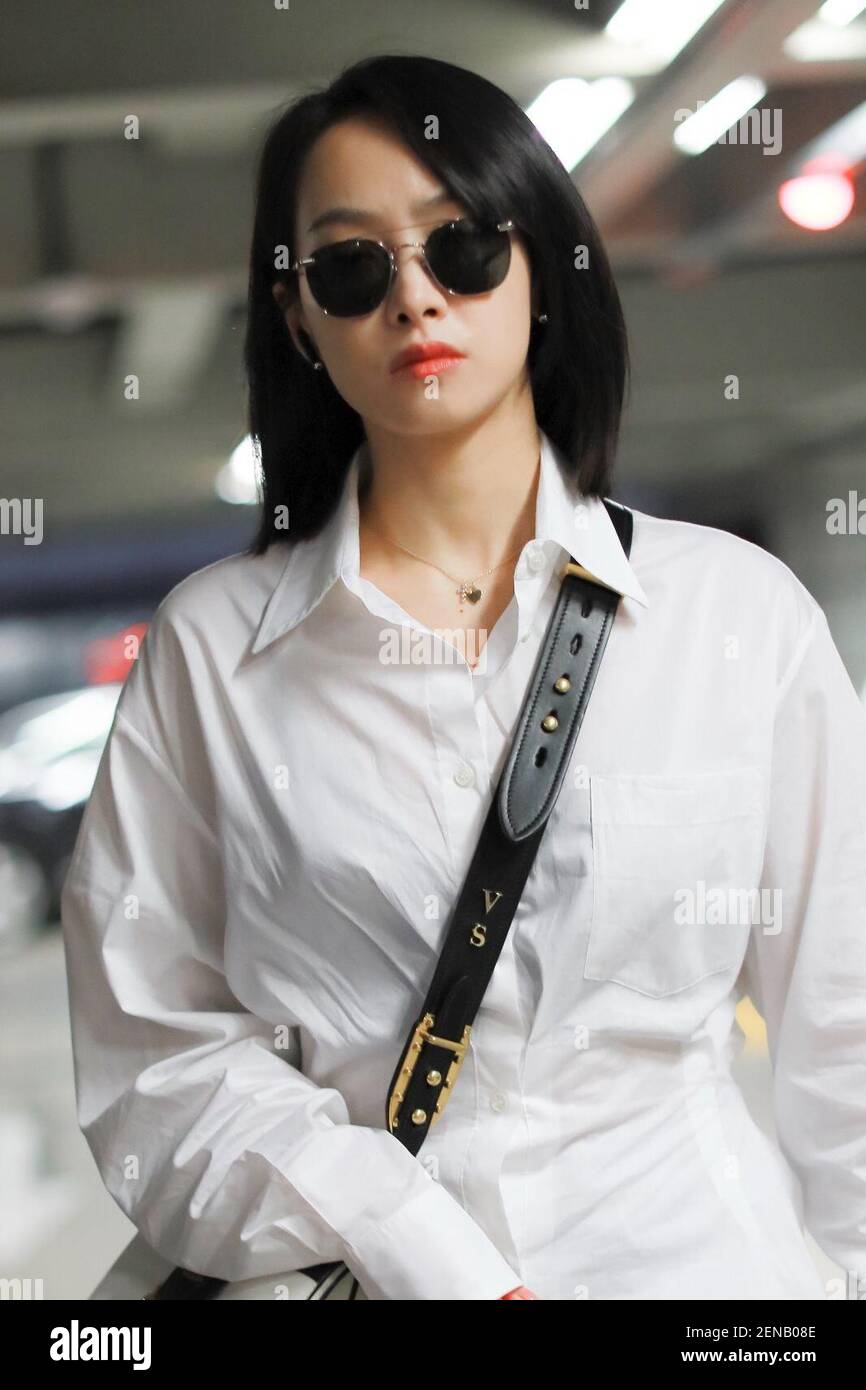 July 16, 2019, Shanghai, Song Qian appeared at the airport. She was ...