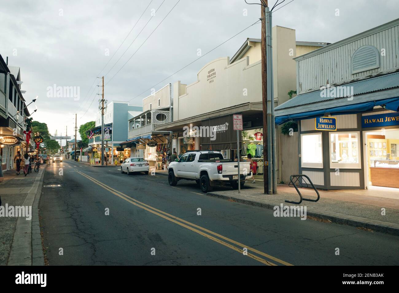LAHAINA, HI - dec 2020: Old Lahaina storefronts on the Lahaina, Maui ...
