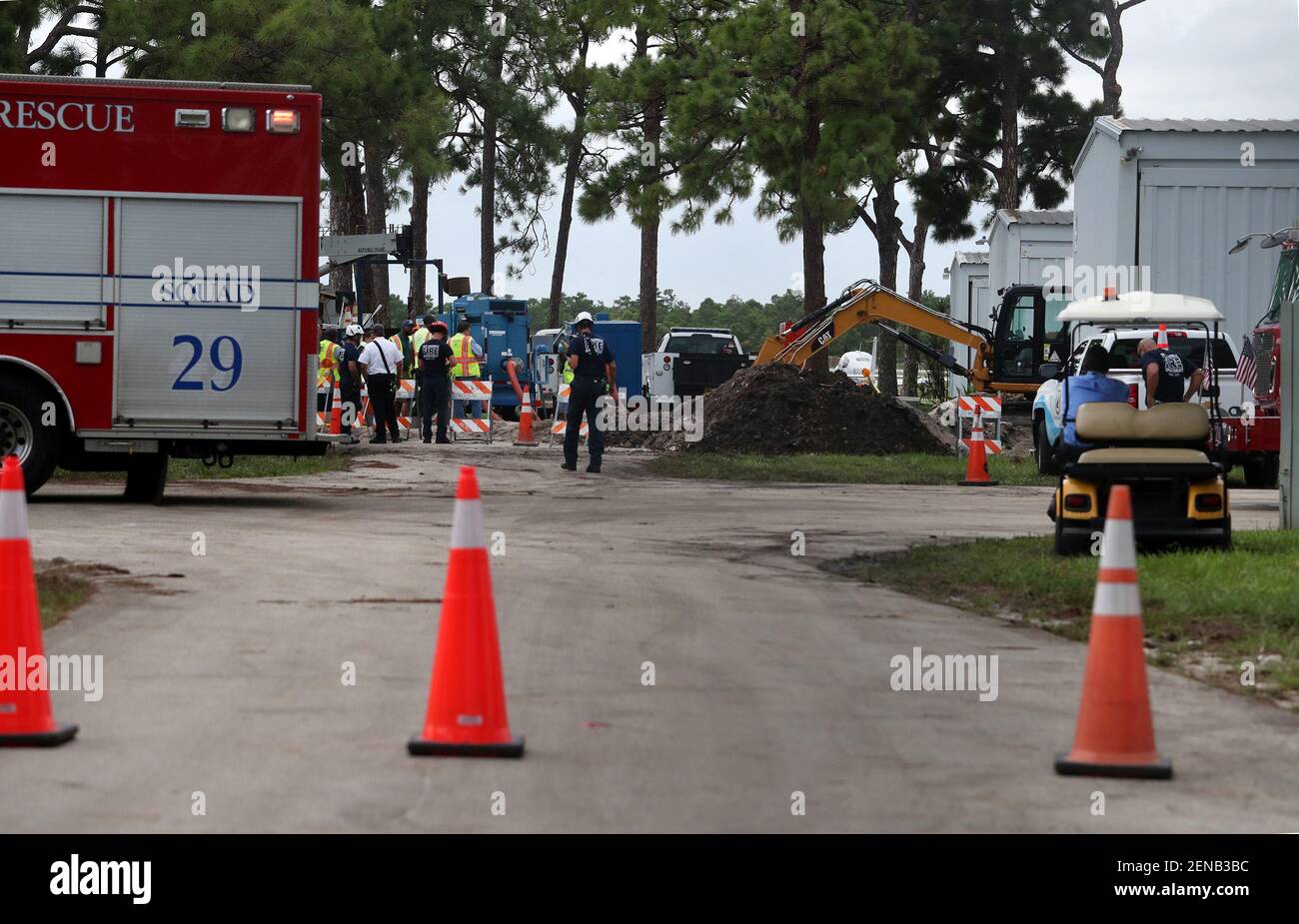 Fort Lauderdale fire rescue on scene of a water main break along the ...