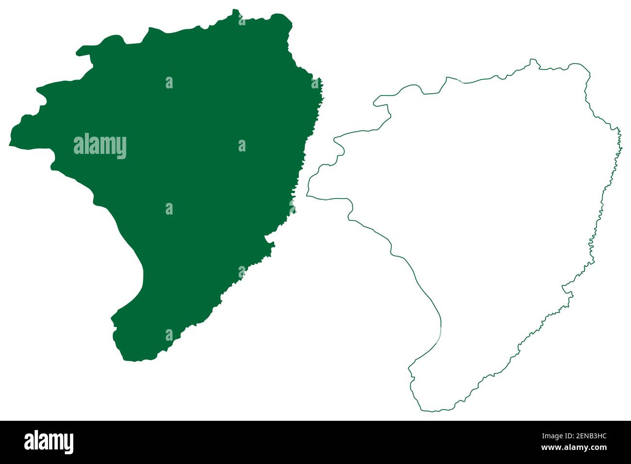 Karbi Anglong district (Assam State, Republic of India) map vector ...