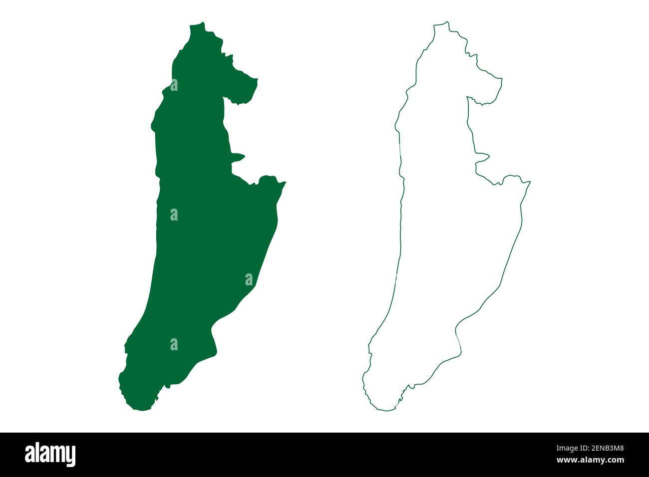 Hailakandi district (Assam State, Republic of India) map vector ...