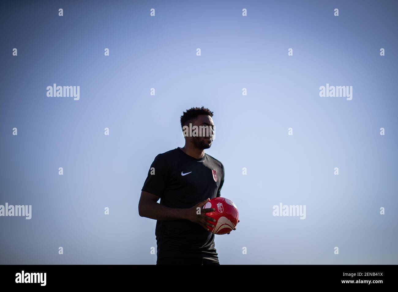 Yan Eteki, Granada CF football team's new player poses for a photo ...