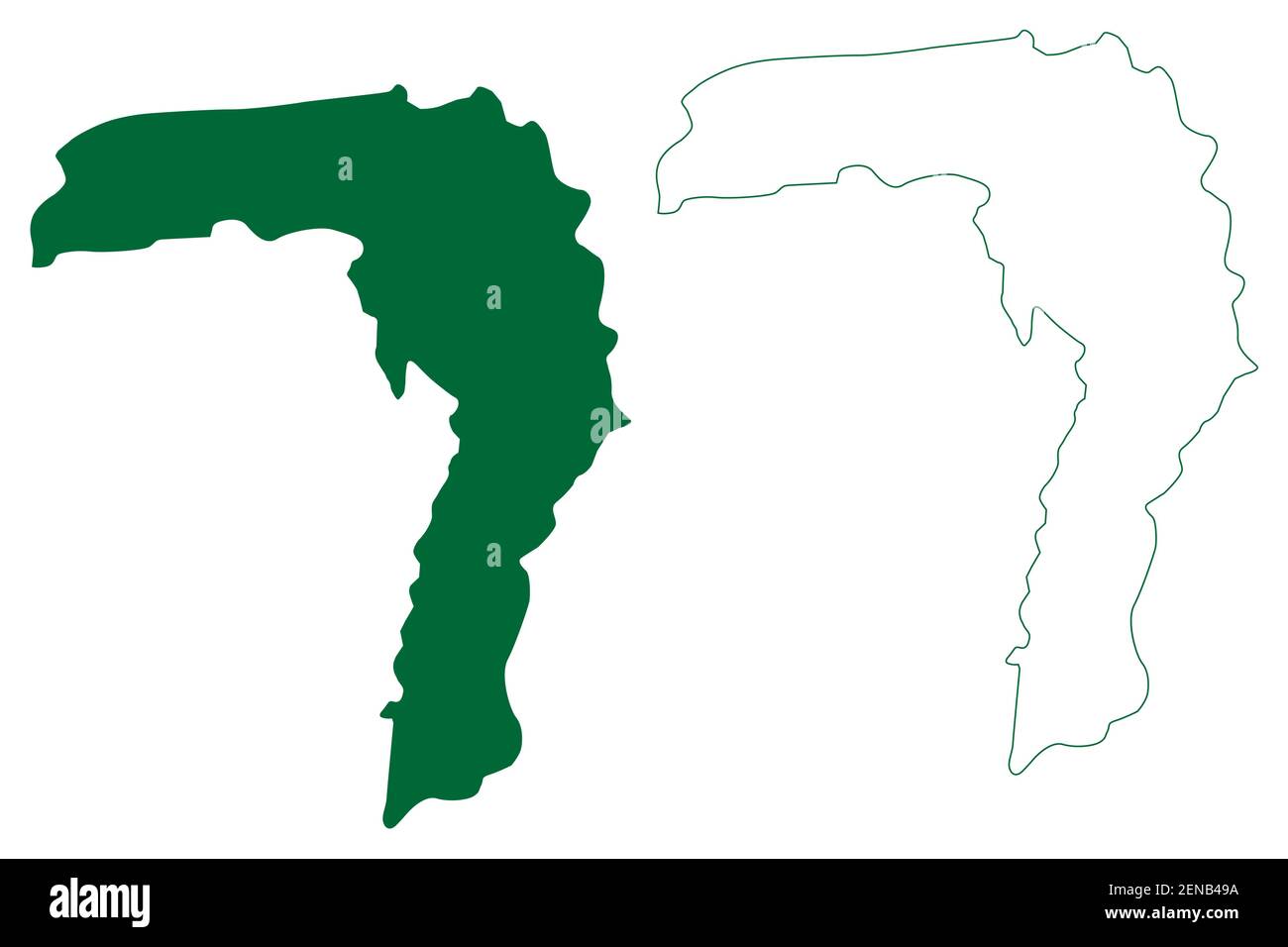 Golaghat district (Assam State, Republic of India) map vector ...