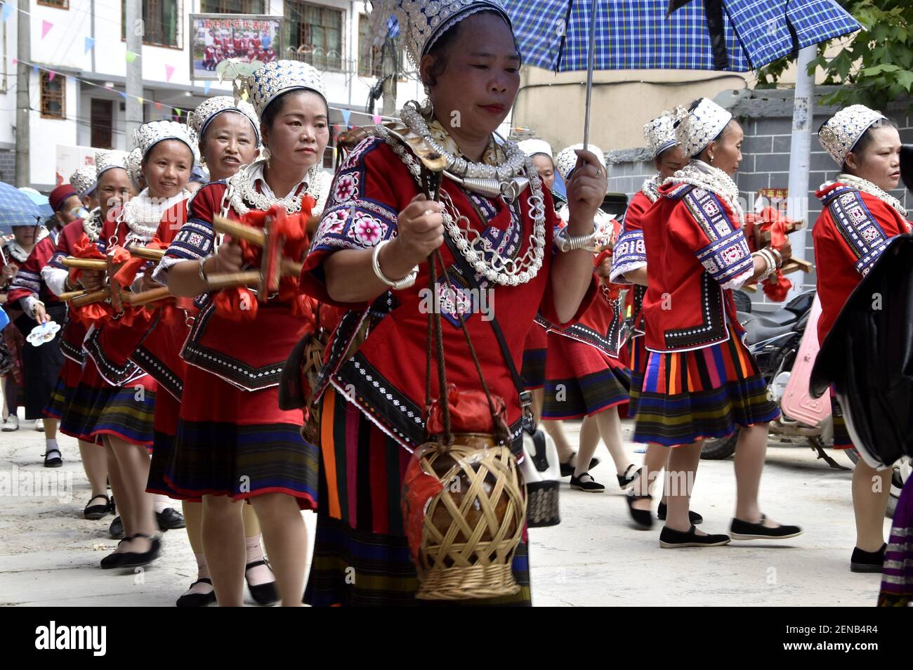 Guizhou,CHINA-The people of kitang village, kitang town, kaili city ...