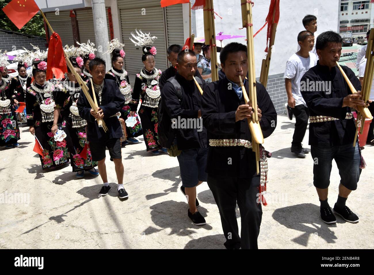 Guizhou,CHINA-The people of kitang village, kitang town, kaili city ...