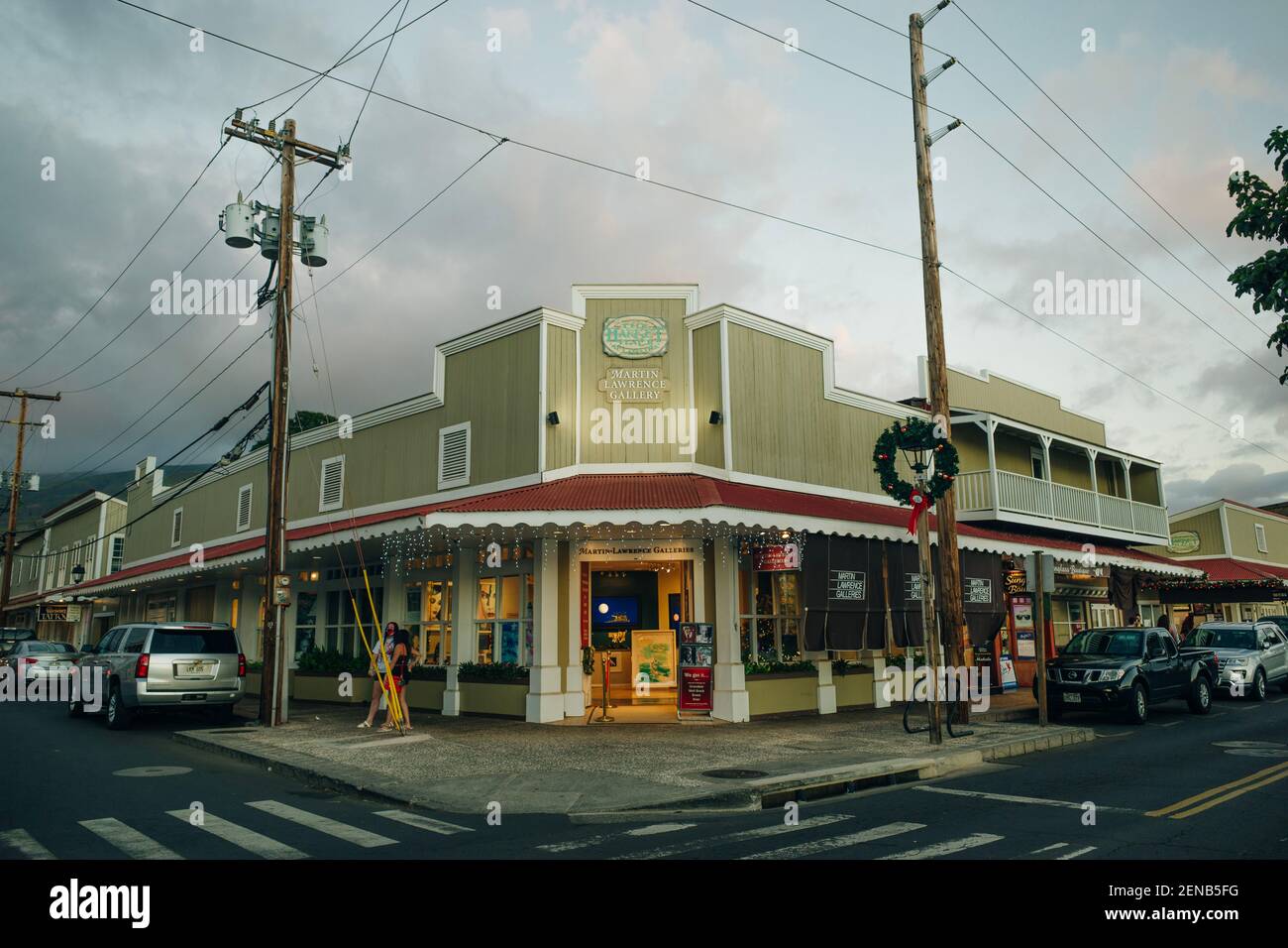 LAHAINA, HI - dec, 2020 - View of historic buildings in Lahaina, a ...