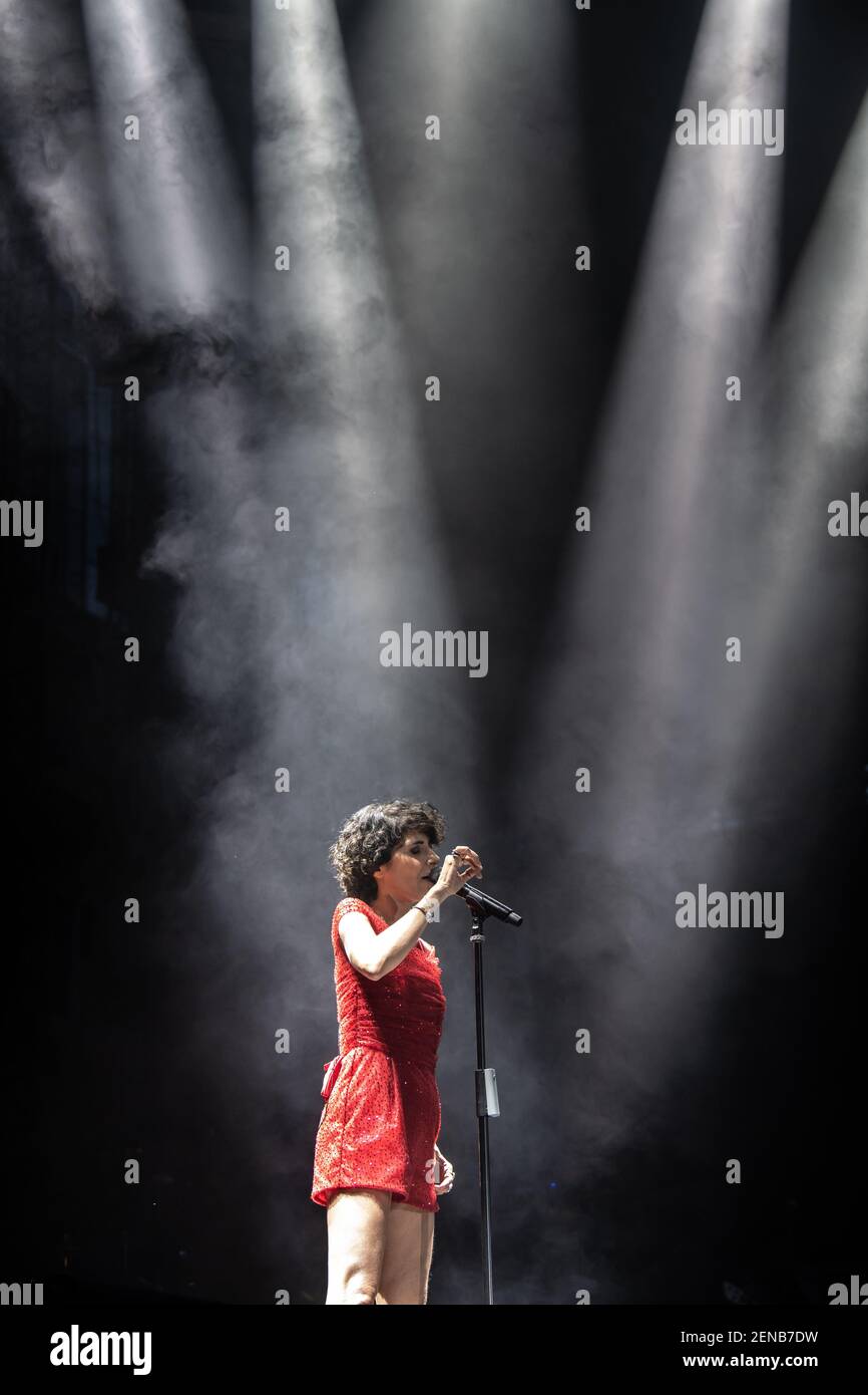 The Italian singer GIORGIA performs on stage of Lucca Summer Festival ...