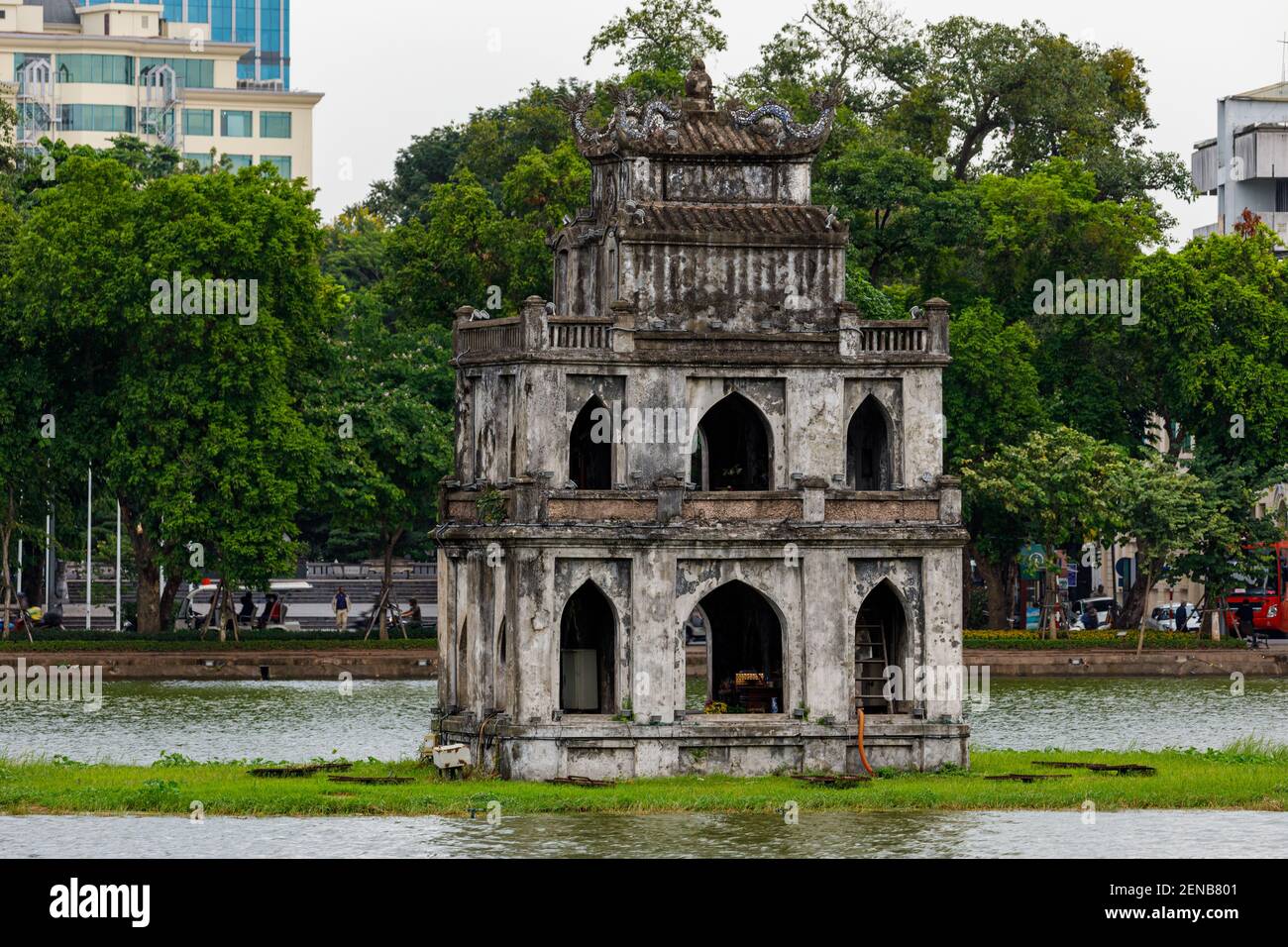 The Ngoc Son Temple of Lake Hoan Kiem in Hanoi in Vietnam Stock Photo - Alamy
