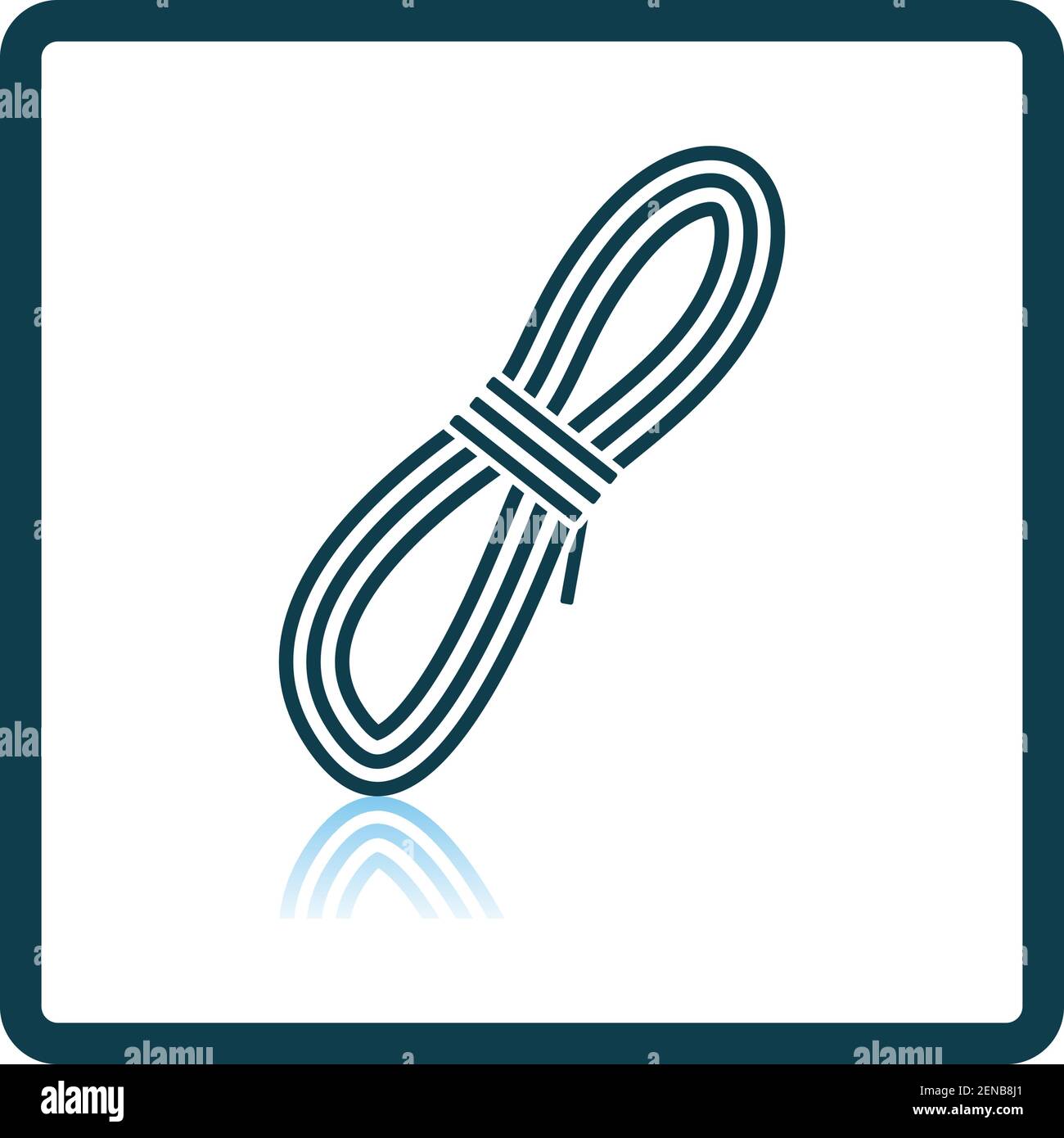 Climbing Rope Icon. Square Shadow Reflection Design. Vector ...