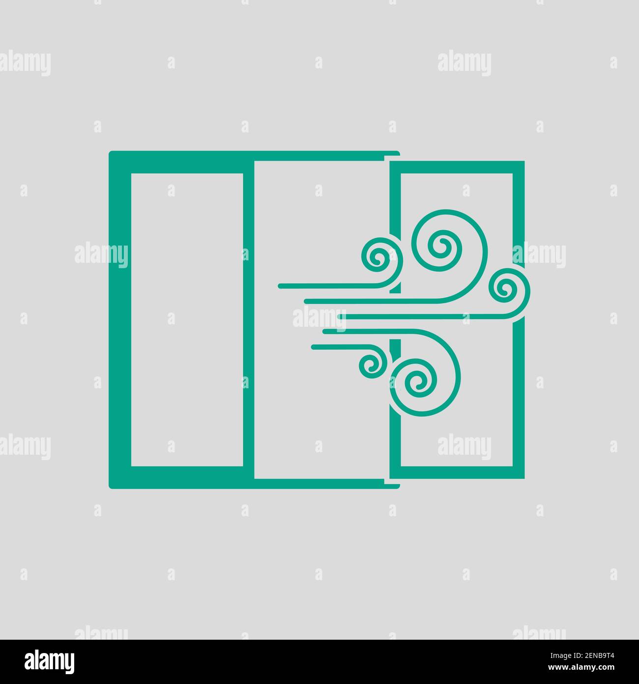 Room Ventilation Icon. Green on Gray Background. Vector Illustration ...
