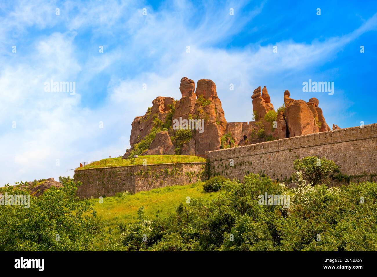 Belogradchik cliff rocks and wall at ancient Kaleto, landmark of ...