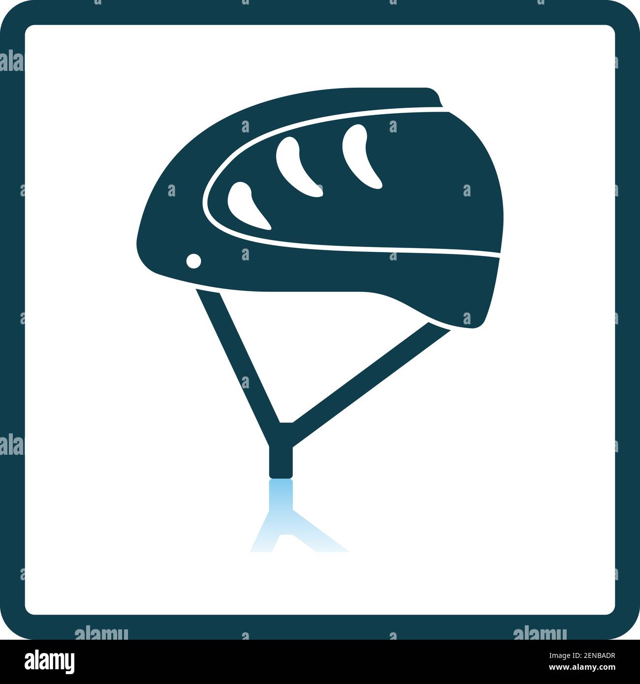 Climbing Helmet Icon. Square Shadow Reflection Design. Vector ...
