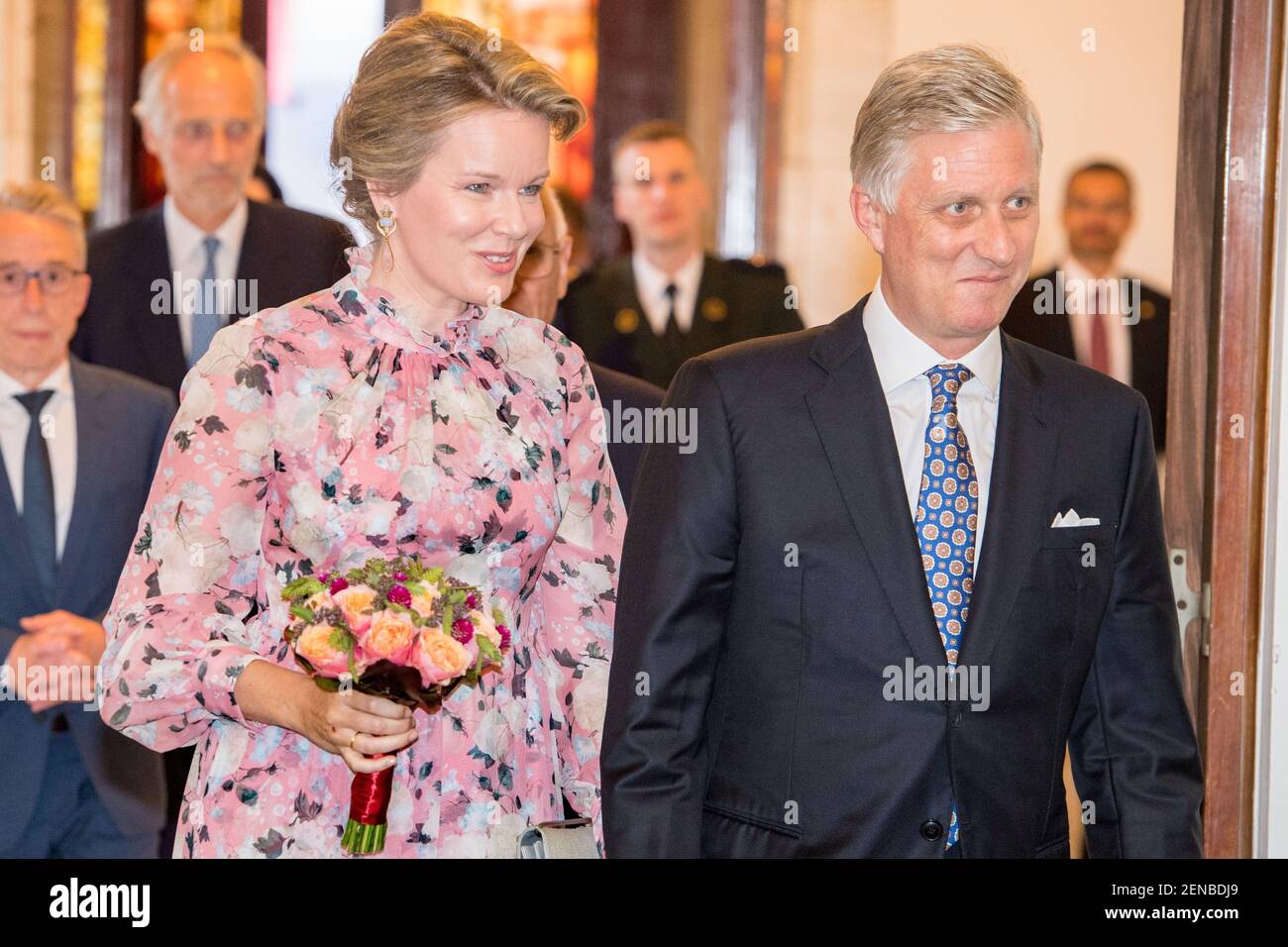 King Philippe, Queen Mathilde during Preludium concert prior to the ...