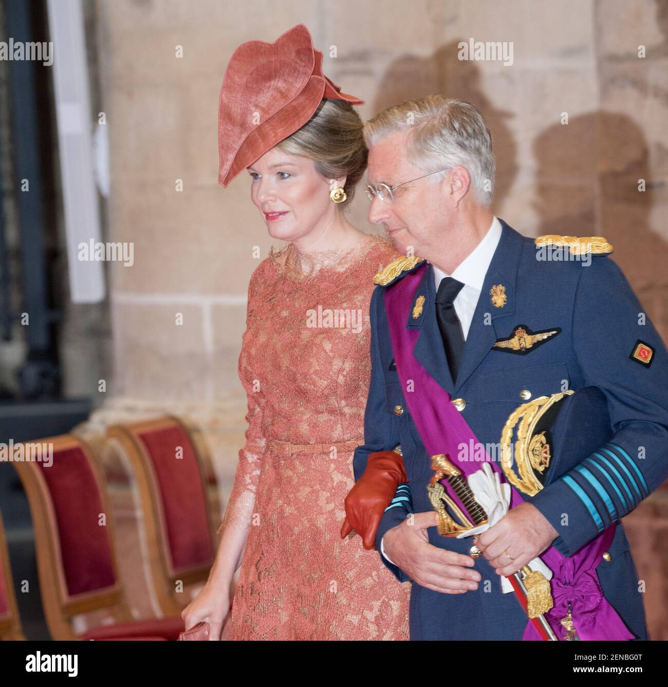 King Philippe and Queen Mathilde attending Te Deum in Brussels, Belgium ...