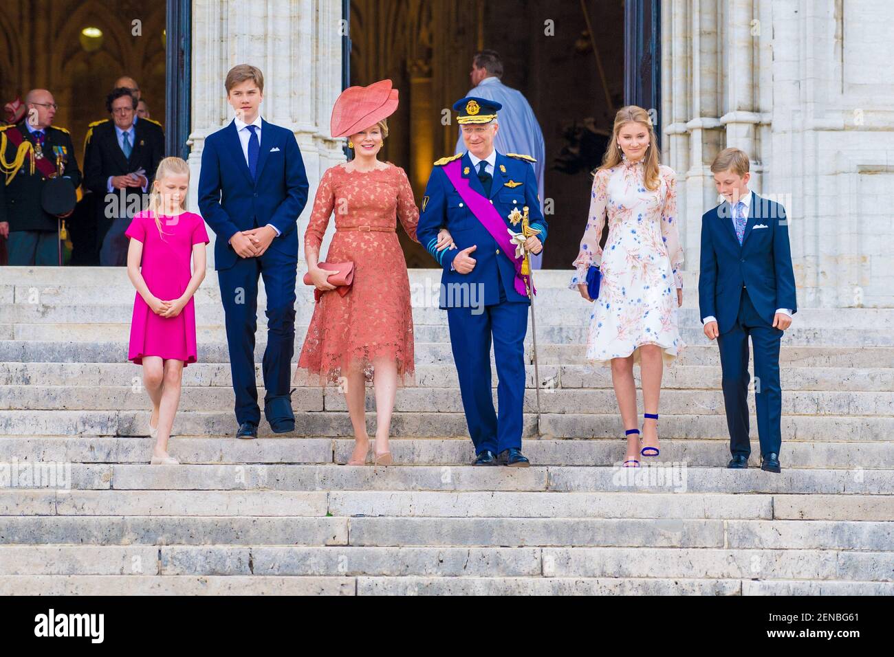 King Philippe and Queen Mathilde with their children Princess Elisabeth ...