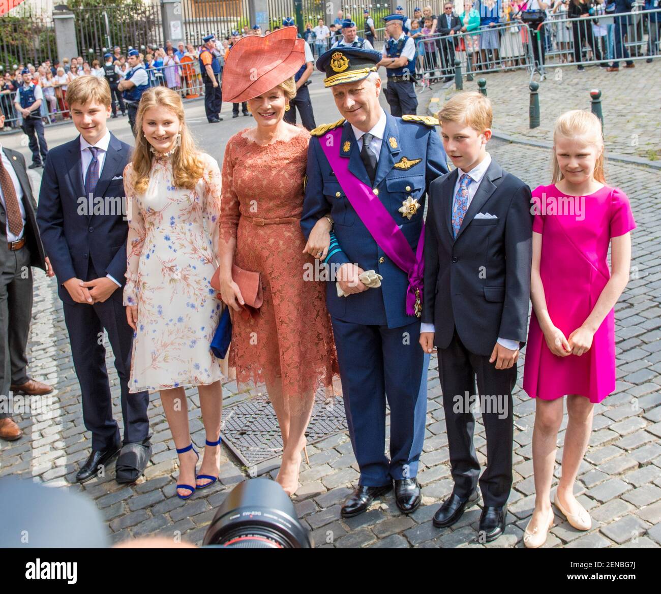 King Philippe and Queen Mathilde with their children Princess Elisabeth ...