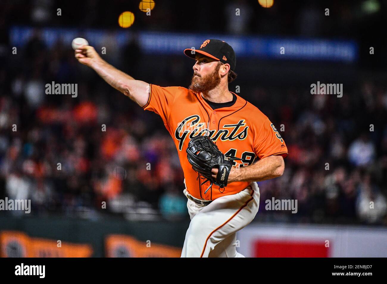July 19, 2019: San Francisco Giants relief pitcher Sam Dyson (49) in ...