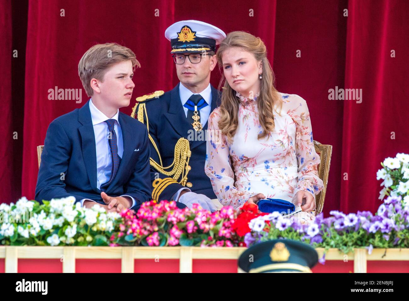 Princess Elisabeth and prince Gabriel attending Belgian National Day ...