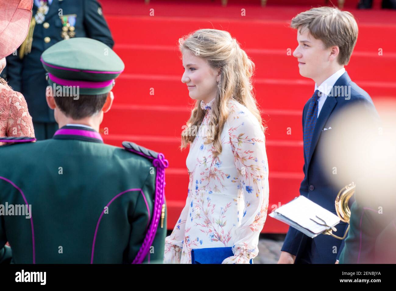 Princess Elisabeth and prince Gabriel attending Belgian National Day ...