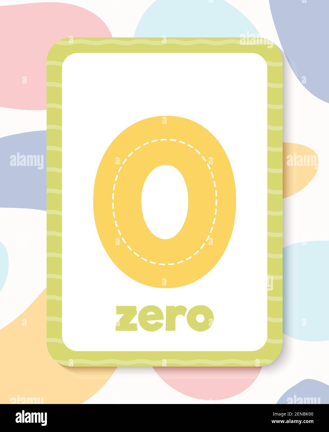 Printable colourful educational number flashcard. vector illustration ...