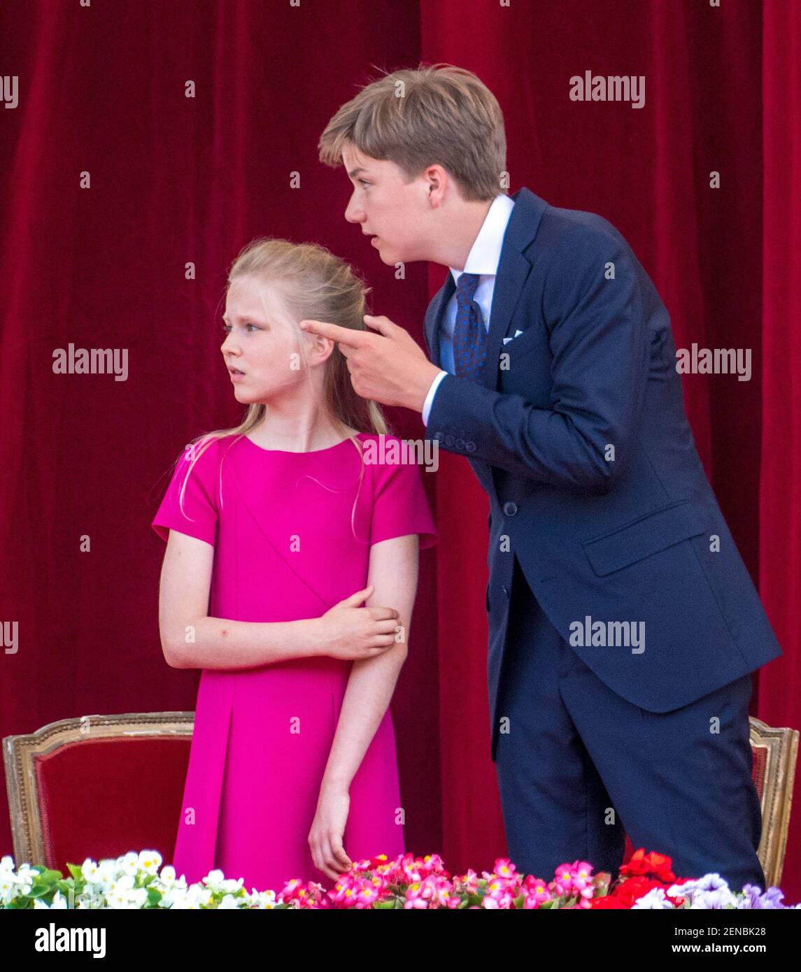Prince Gabriel and Princess Eleonore attending Belgian National Day ...