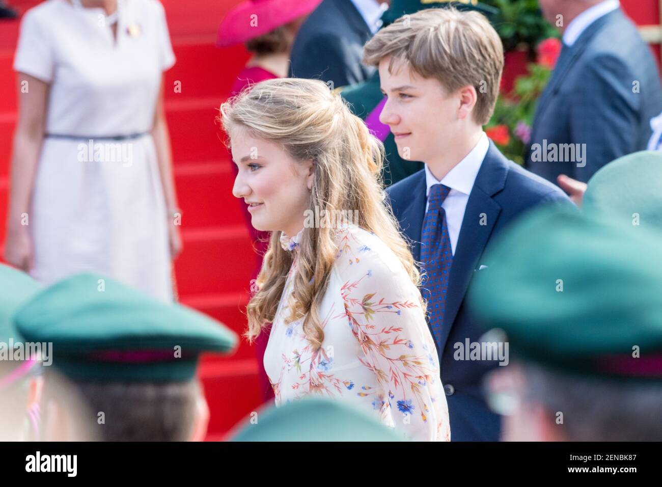Princess Elisabeth and prince Gabriel attending Belgian National Day ...