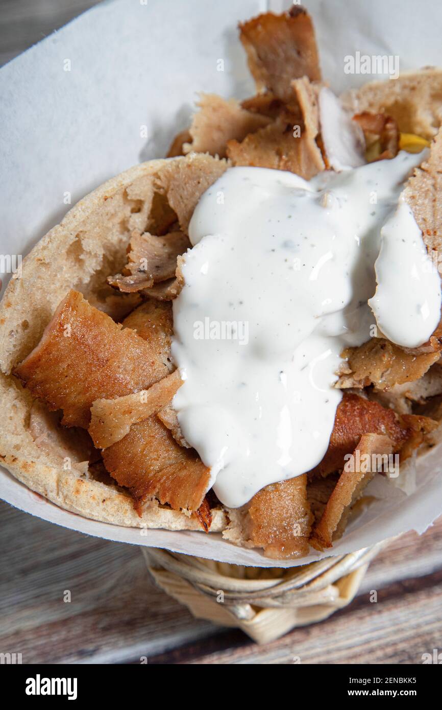 Close up of doner kebab. vertical picture Stock Photo - Alamy