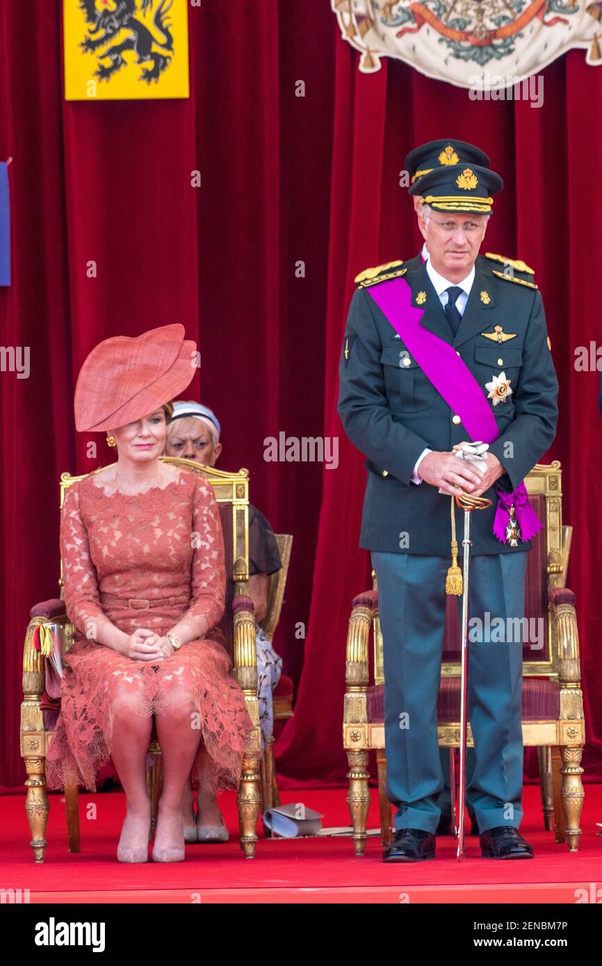 Queen Mathilde bored and yawning during the celebration of the Belgian ...