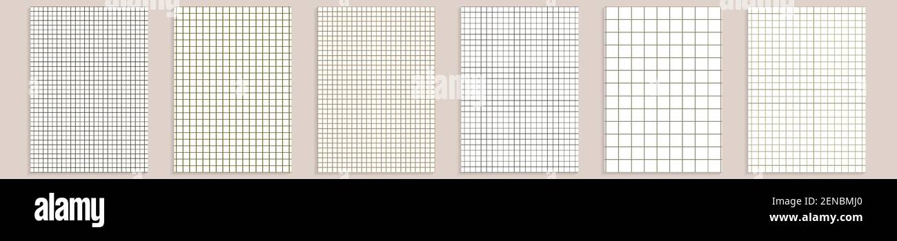 Grid paper set. Abstract squared background with color graph. Geometric ...