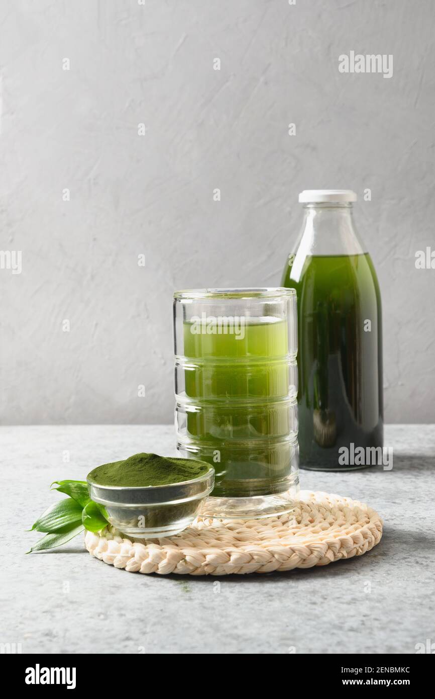 Chlorella diluted in water and portion in bottle to take with you ...
