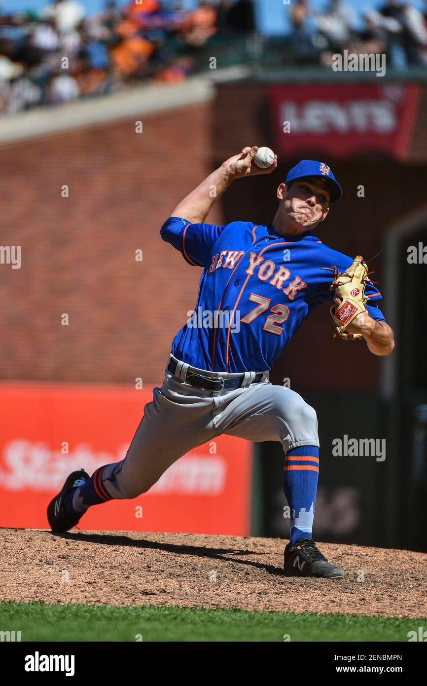 July 20, 2019: New York Mets relief pitcher Stephen Nogosek (72) in action during the MLB game ...