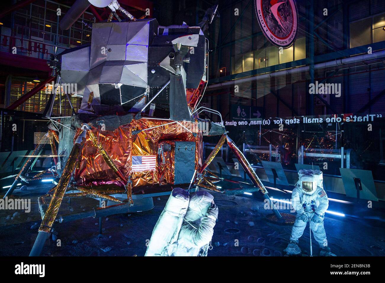 The Apollo Lunar Module came down from its former place on the ceiling ...