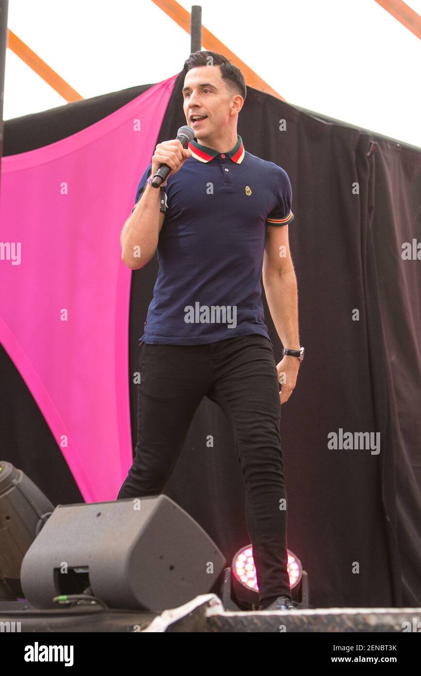 Comedian Russell Kane performs on day 3 during the 2019 Latitude Festival at Henham Park. (Photo ...