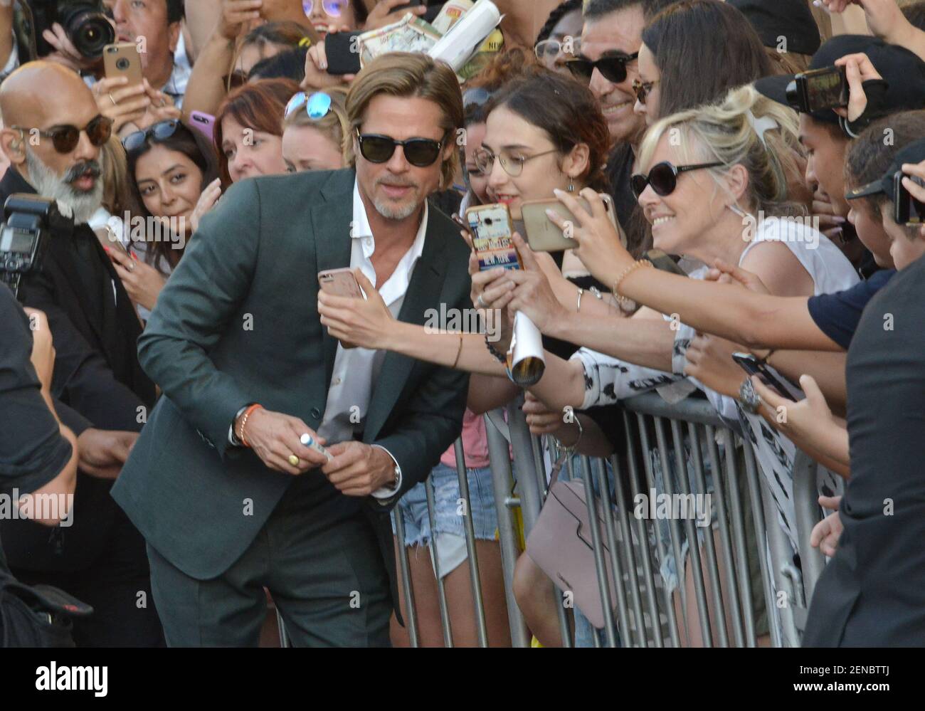 Brad Pitt with Fans at the ONCE UPON A TIME...IN HOLLYWOOD World ...