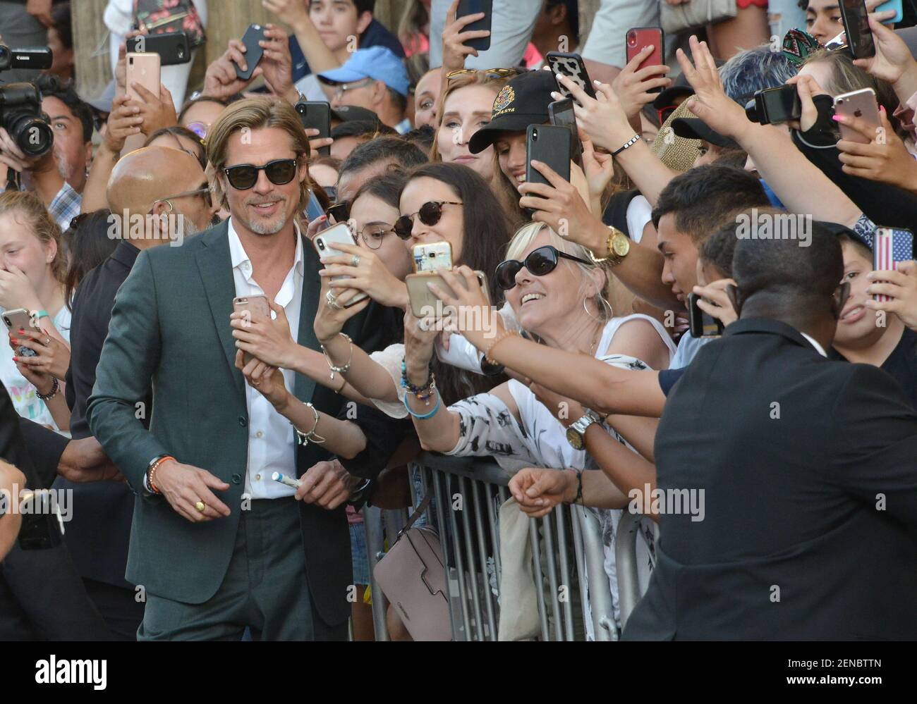 Brad Pitt with Fans at the ONCE UPON A TIME...IN HOLLYWOOD World ...