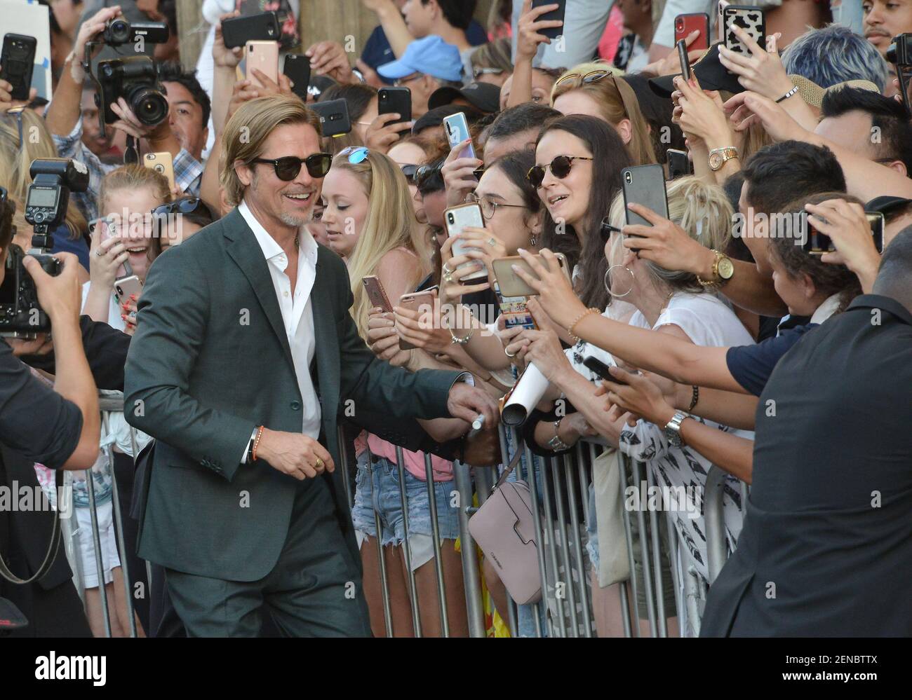 Brad Pitt with Fans at the ONCE UPON A TIME...IN HOLLYWOOD World ...