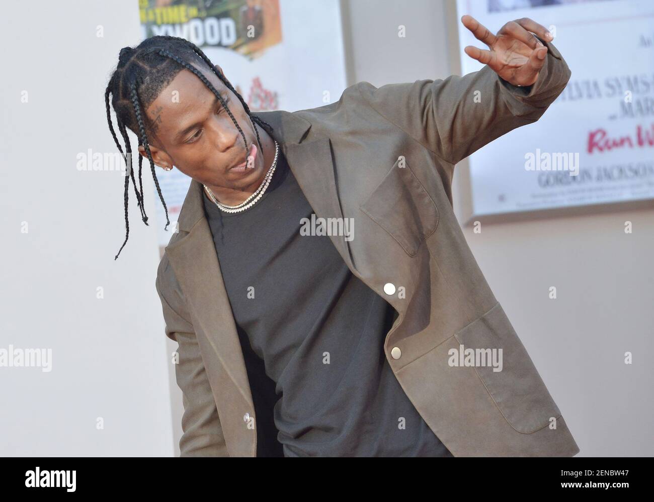 Travis Scott arrives at the ONCE UPON A TIME...IN HOLLYWOOD World ...