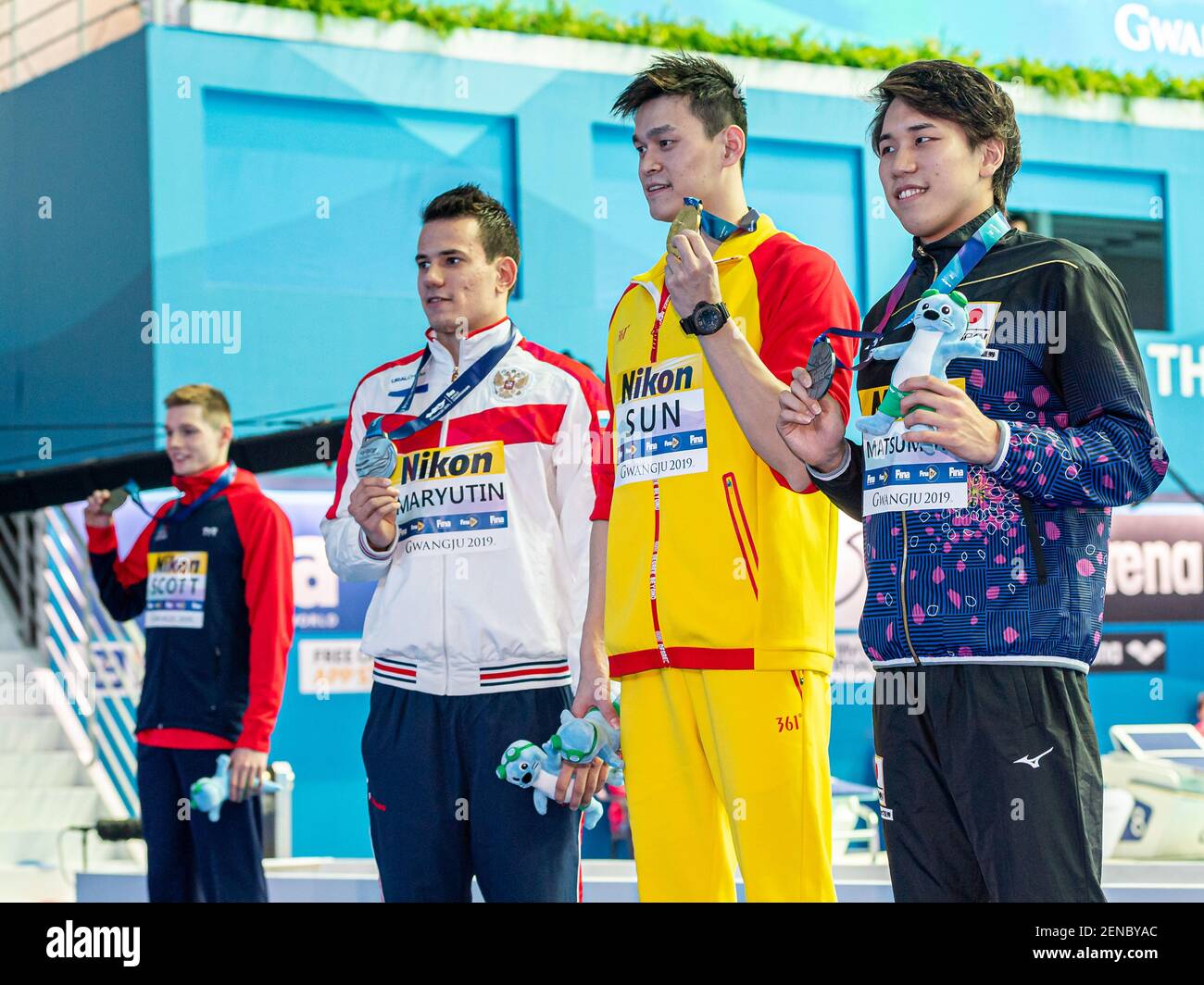 SUN Yang CHN CHINA Gold Medal, MATSUMOTO Katsuhiro JPN JAPAN Silver ...