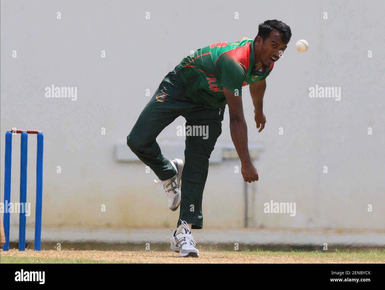 Bangladesh cricketer Rubel Hossain delivers a ball during the tour ...