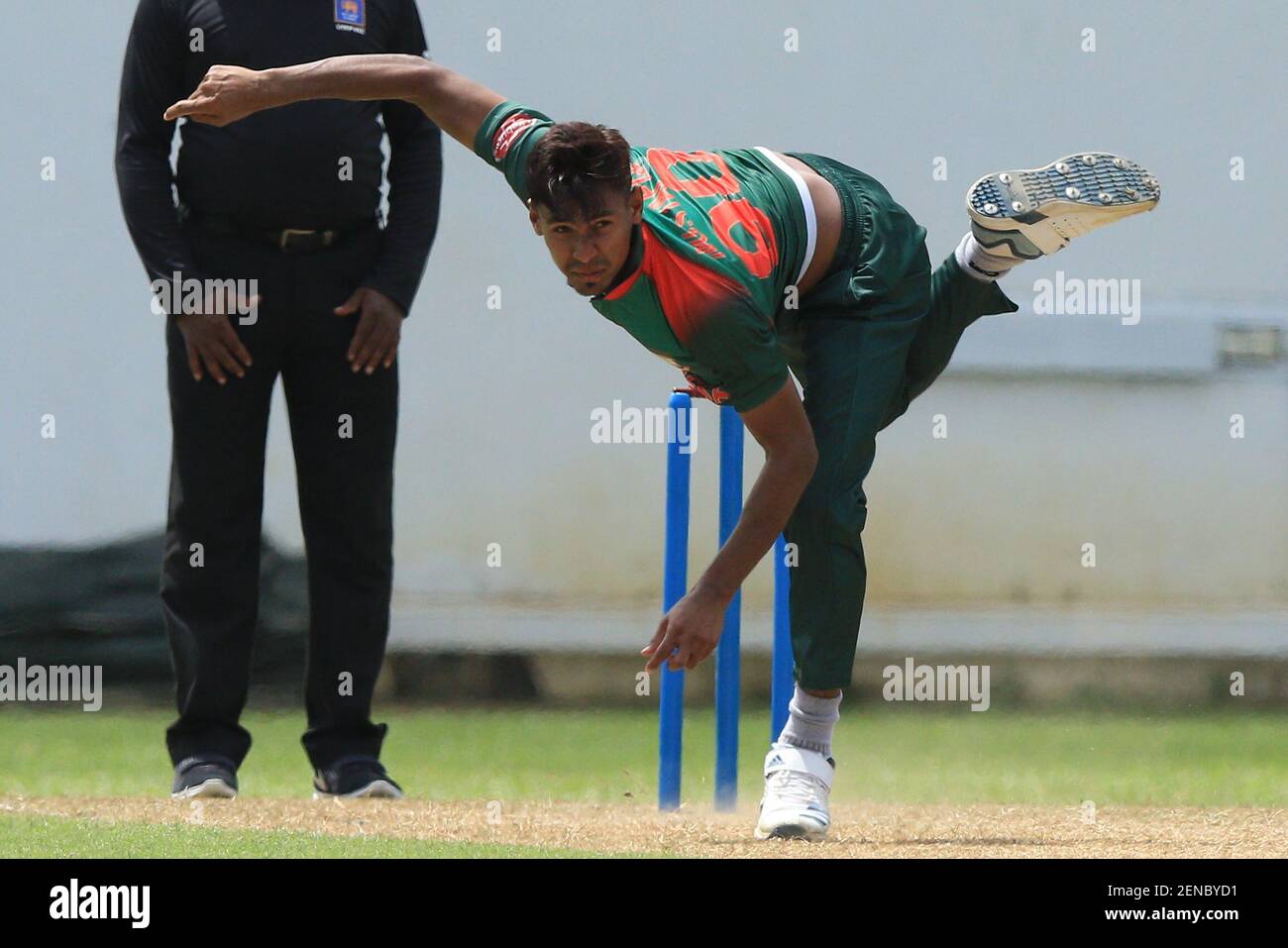 Bangladesh cricketer Mustafizur Rahman delivers a ball during the tour ...